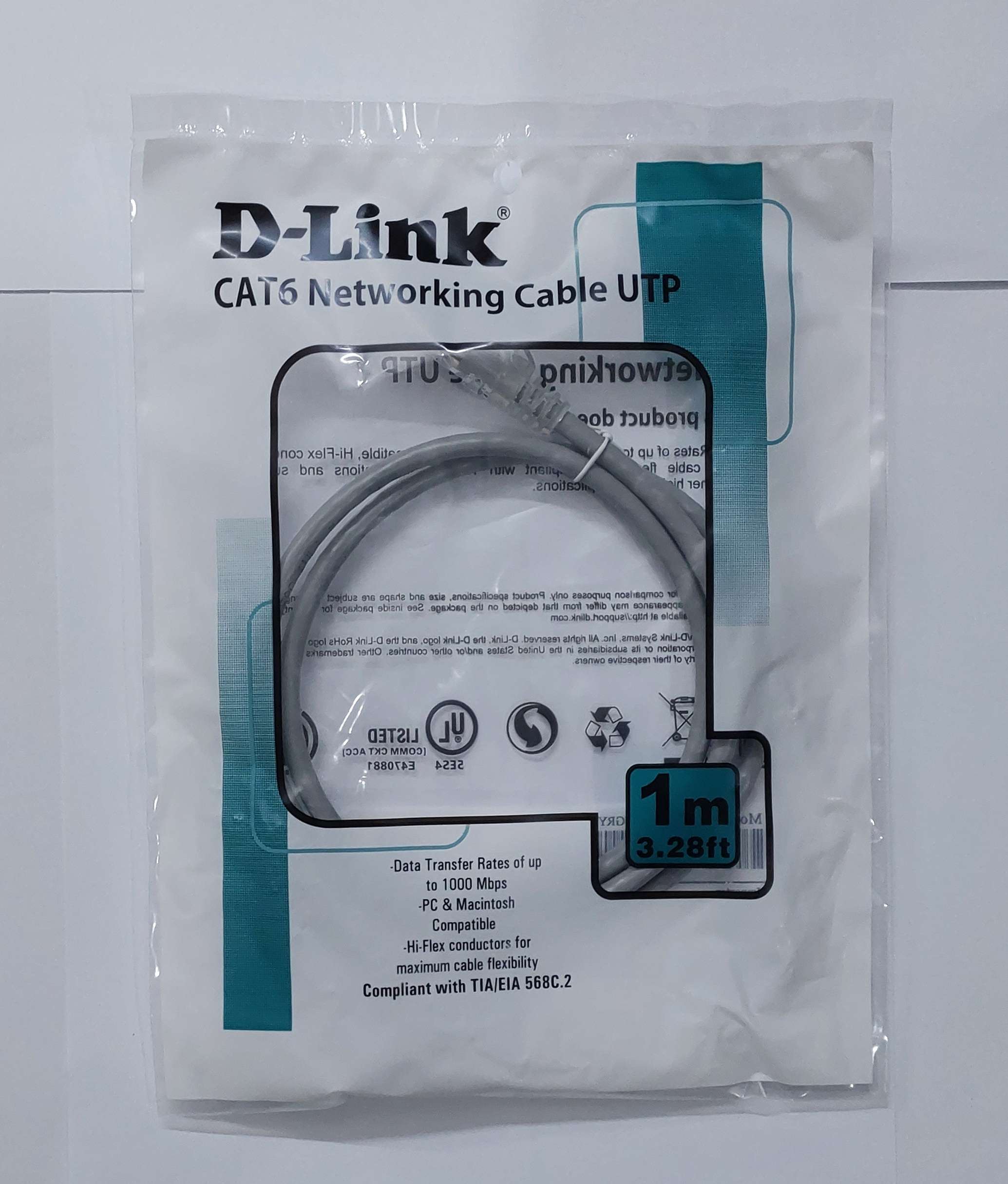 D-Link Patch Cord CAT 6 1m Grey - RAMOJ