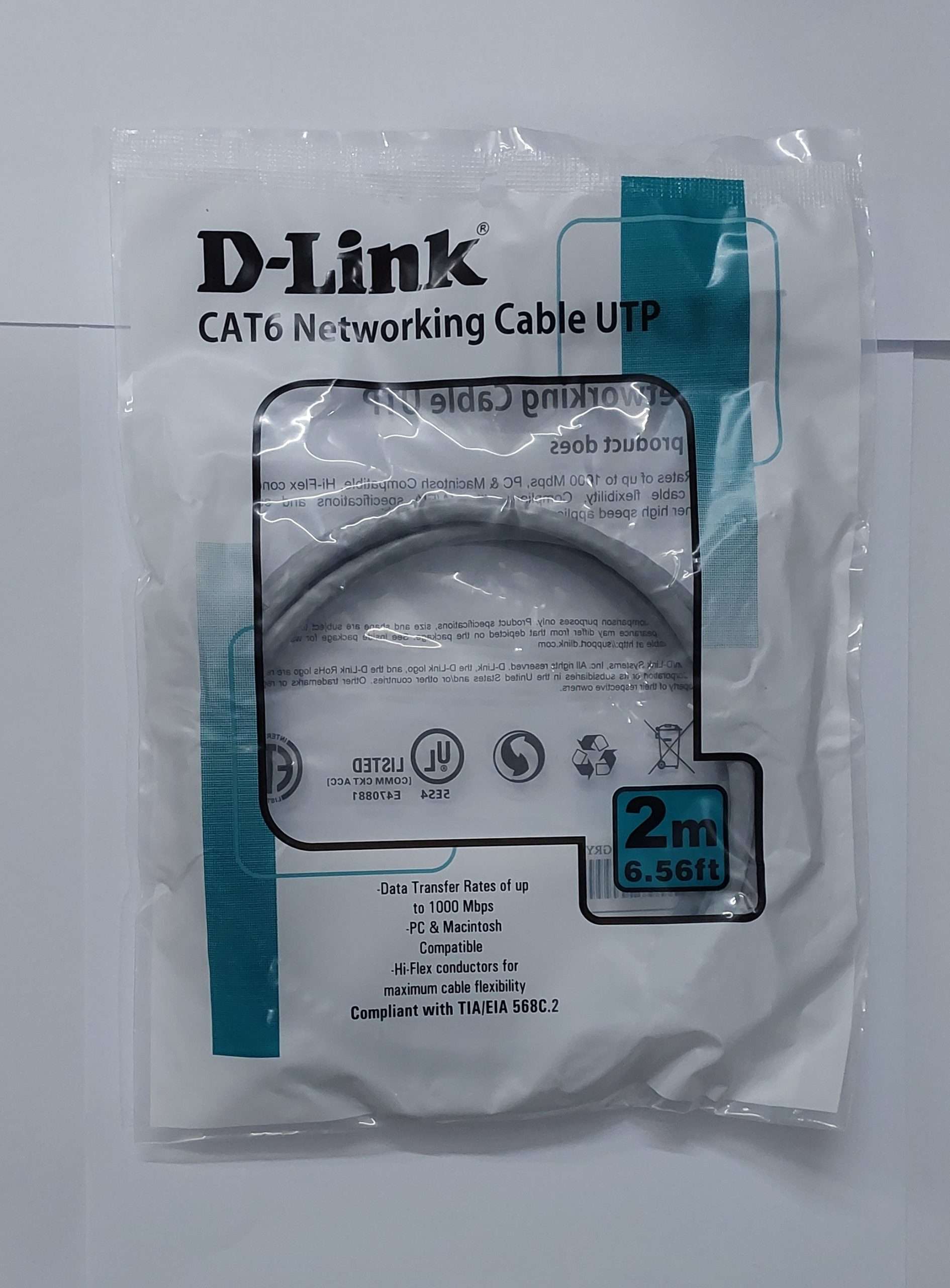 D-Link Patch Cord CAT 6 2m Grey - RAMOJ